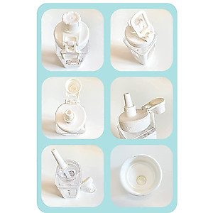 JQWSVE Kawaii Bear Water Bottle with Straw and Sticker, 24 oz Portable Square Drinking Bottle