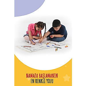 ihvan online, Kids Prayer Mat, Washable Painted Prayer Rug for Kids, Colourful Marker, Muslim Prayer Mala Beads, Soft Salah Travel Mat Carpet, Perfect Islamic Gifts for Kids, Blue