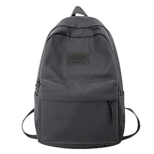 RRRWEI Solid color backpack simple backpack aesthetic backpack large laptop backpack for teen girls school college travel work (grey)