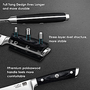 SHAN ZU Fillet Knife 7 inch- Edge Deboning Fish and Meat Boning Knife, Professional Super Sharp Fish Knife Made of German Stainless Steel Boning Knife with Full Tang Handle