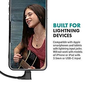 Movo IMA-3 Female 3.5mm TRRS Microphone Audio Adapter Cable to Right-Angle Lightning Connector Dongle - Headphone Jack Adapter Compatible with Apple iPhone and iPad - Great Lightning Adapter for Mics