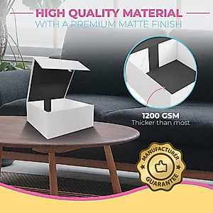 Kiniu 1 Pack White Gift Boxes with Lids for Presents - Collapsible Magnetic Closure Box for Bridesmaid Proposal, Groomsman, Wedding, Birthday, Shirt Gift Box - 9.25x9.25x3.75 Inches