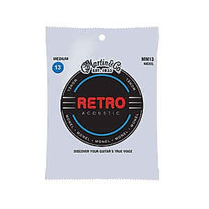 MARTIN Acoustic Guitar Strings, Medium-Gauge Monel Nickel, MM13, 6 str
