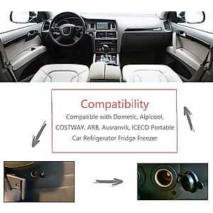 12V/24V DC Power Cord Cigarette Lighter Plug Car Refrigerator DC Power Cable Compatible with Alpicool/Dometic/ARB/Ausranvik/ICECO Portable Car Refrigerator Fridge