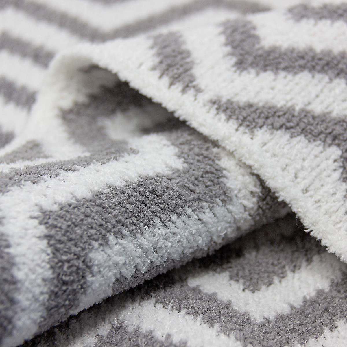 Living Textiles Chevron Chenille Soft Baby Blanket PREMIUM Cozy Fabric for BEST COMFORT - For Infant,Toddler,Newborn,Nursery,Boy,Girl,Unisex,Throw,Crib,Stroller,Gift, Grey Chevron 40x30