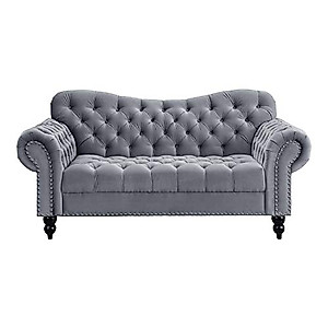 Lexicon Cruz Living Room Loveseat, Dark Gray