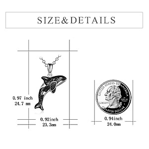 POPLYKE Sterling Silver Ocean Animal Killer Whale Necklace for Women Men Birthday jewelry Gifts
