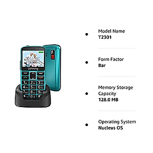 USHINING 4G Senior Cell Phone Unlocked SOS Big Button Senior Basic Phone 2.4 Inch Large Screen High Volume Unlocked Mobile Phone for Elderly with Charging Dock (Emerald Green)
