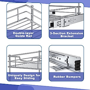 Under Sink Organizers and Storage for Bathroom Kitchen, Pull Out Cabinet Organizer, Slide Out Spice Rack Organizer for Cabinet