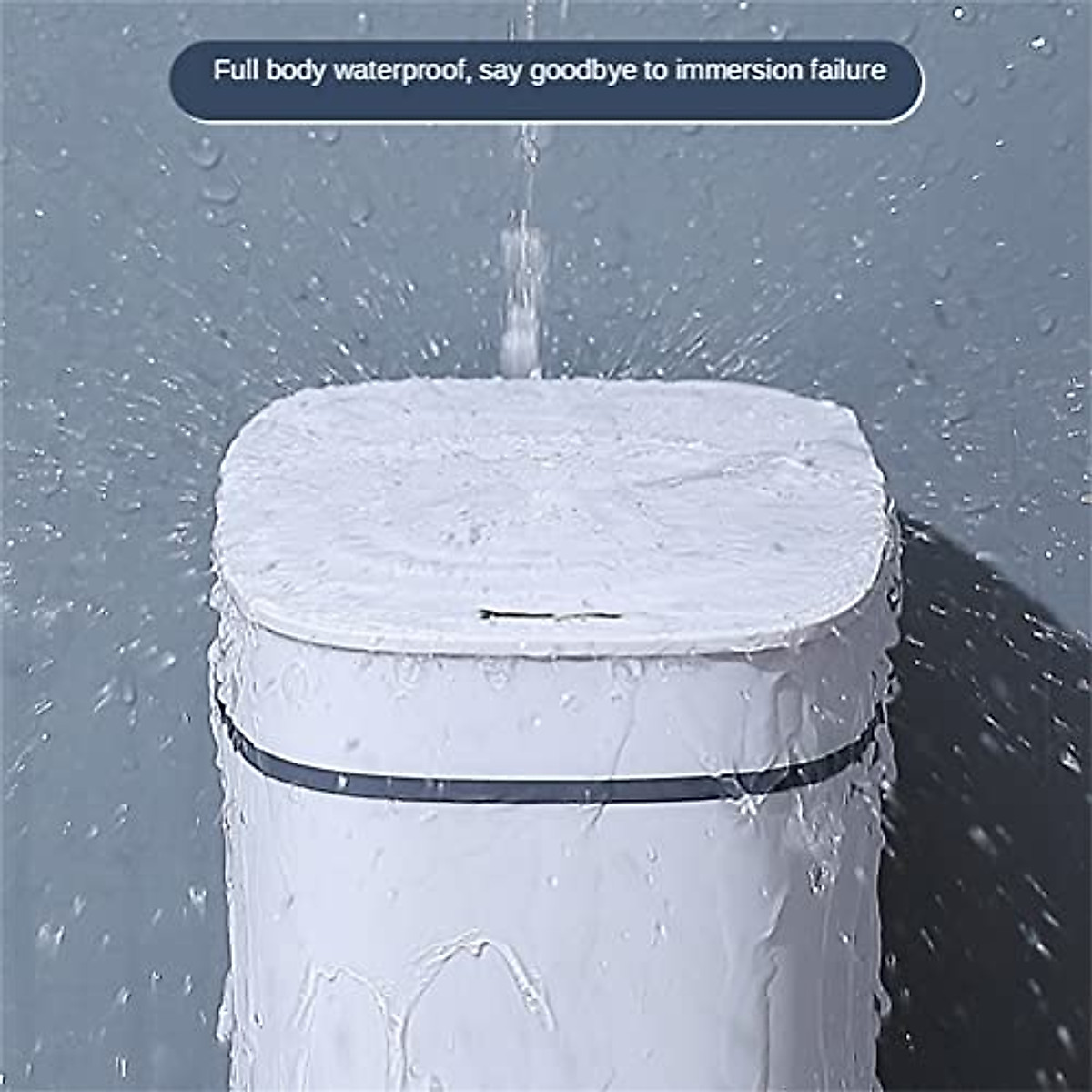 AIWE7D Touchless Bathroom Trash Can with Lid Lids for Kitchen Office Home Bedroom Motion Sensor Trash Can Waterproof Garbage Bin Rechargeable Smart 3.7 Gallon