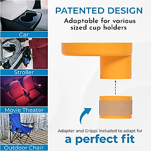 My Travel Tray/Round - USA Made. Extend Your Current Cup Holder to Hold Your Cup Plus a Tray for Snacks, Toys and Accessories. Enjoyed by Toddlers, Kids and Adults! (Orange)