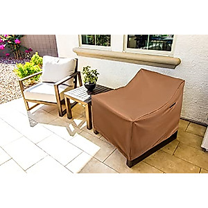 Patio Chair Covers Waterproof Heavy Duty Outdoor Patio Furniture Covers, Stackable Outside Lounge Deep Seat Covers, Large Lawn Sofa Covers Water Resistant, Standard-2 Pack, Brown