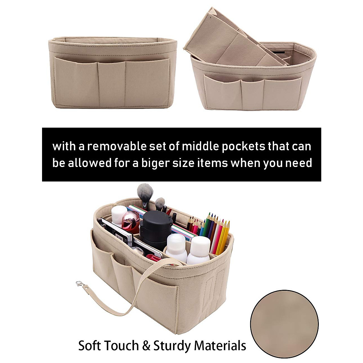 LEXSION Felt Insert Bag Organizer Bag In Bag For Handbag Purse Organizer Fits Speedy Neverful