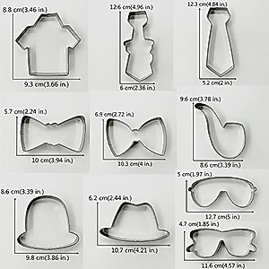 KENIAO Father's Day Cookie Cutter Set, 15 Pcs, Stainless Steel