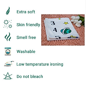 EARVO Baby Boy a Little Star Blanket, 40x40 inches Milestone Blanket Soccer Green Grass Photography Props Soft Fabric Blanket with Frame for Growing Babies EADS466