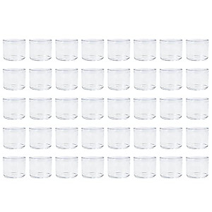 novelinks 40 Pack 8 Ounce Clear Plastic Pot Jars with Lids - Refillable Leak Proof Plastic Container Jars for Travel Storage & Household Storage (Circular)