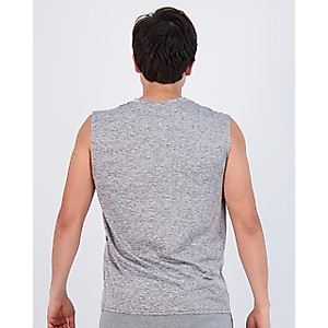 Real Essentials Men's Dry Fit Jersey Sleeveless Tank Top Muscle Yoga Active Men Basketball Beach Gym Workout Running Fitness Athletic Gym Bodybuilding Undershirt Tee T-Shirt, Set 5, M, Pack of 5