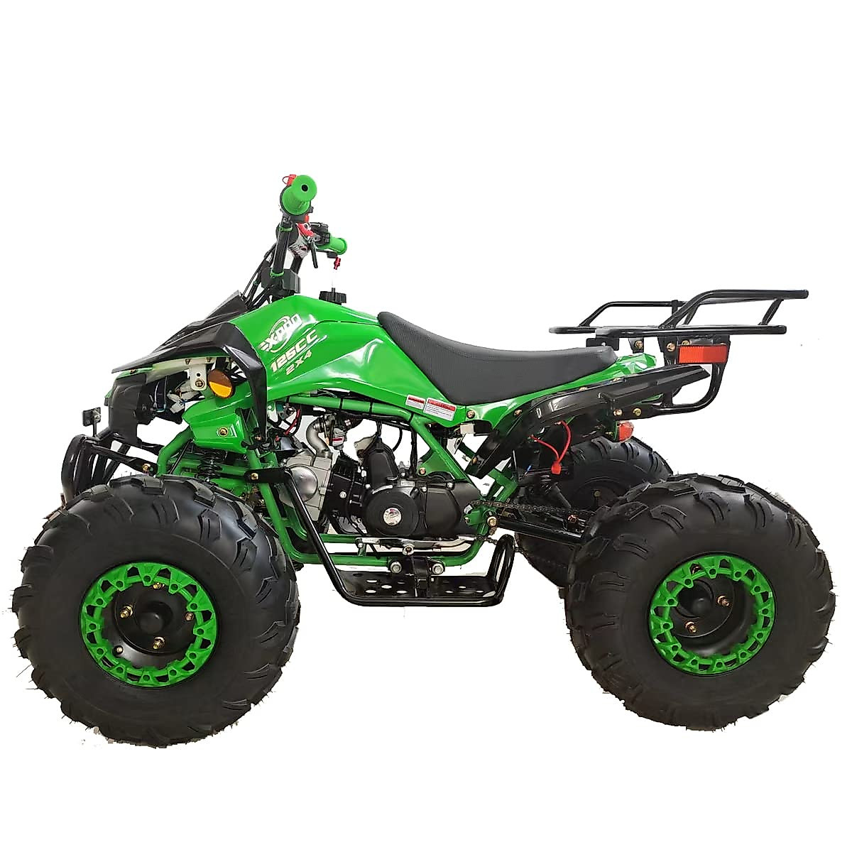 X-PRO 125cc ATV Automatic Transmission w/Reverse, LED Headlight, Big 19"/18" Tires! (Green, Factory Package)