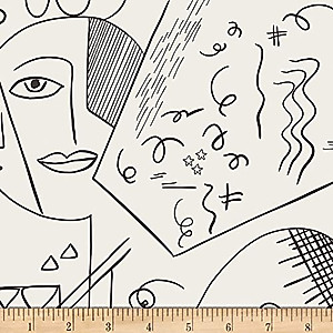 Art Gallery Fabrics Art Gallery ETNO Cubist Perception in Jersey Knit, White