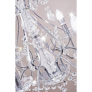 Saint Mossi 6 Light Crystal Chandelier Light Fixture Modern Chandelier Crystal Lighting, Crystal Pendant Raindrop Chandelier for Dining Room,Bedroom,Living Room,H23 x D24