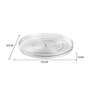 iDesign Recycled Plastic Lazy Susan Turntable Organizer Pantry, Bathroom, General Storage and More, The Linus Collection, 14" Inch, Clear