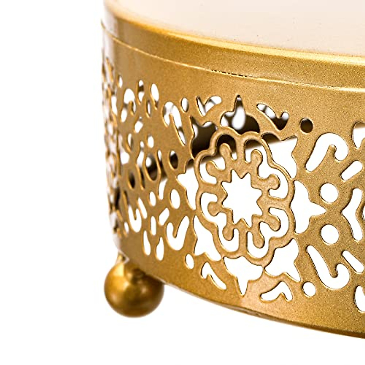 Hedume 3 Pack Cake Stand Set, Round Cake Stands, Metal Dessert Cupcake Pastry Candy Display Plate for Wedding, Event, Birthday Party