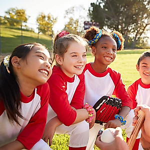 20 Pieces Softball Soccer Basketball Hair Scrunchies Satin Hairbands Scrunchy Elastic Hair Ties for Women(Softball Style)