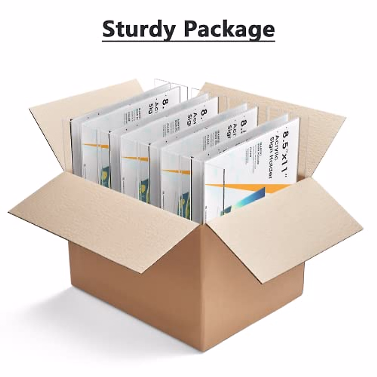 MaxGear 8.5 x 11 Acrylic Sign Holder 6 Pack, Clear Table Paper Display Stand Double Sided Menu Flyer Holder Vertical Picture Frame Plastic Plexi Sign Holders for Office, Store, Restaurants, Hotels