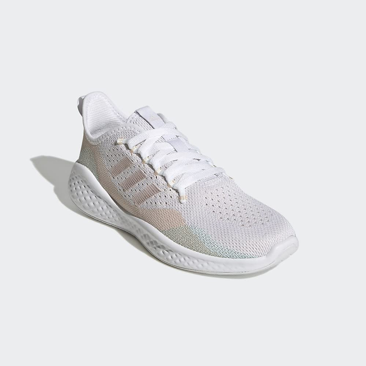 adidas Women's Fluidflow 2.0 Running Shoe, FTWR White/Almost Pink/Bliss Orange, 7.5