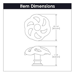 Hickory Hardware PA1312-RI-WOA 1 Charleston Blacksmith Knob, 1-1/2 Inch Diameter, Black Iron