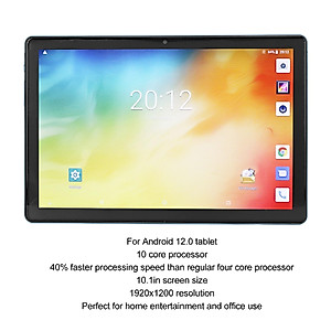 Pssopp 4G LTE Tablet, Portable 100‑240V 10 Core 1920x1200 Resolution 10.1in Tablet Durable 8+20MP Dual Camera for Office (#2)