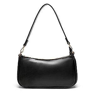 NIUEIMEE ZHOU Shoulder Bag for Women Retro Vegan Leather Classic Clutch Tote HandBags Purses with Zipper Closure
