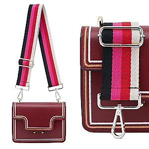 Silvery Buckles Wide Shoulder Strap Adjustable Replacement Belt Crossbody Canvas Bag Handbag (wide: 1.97"(5CM),Color6)