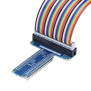 T-Type GPIO Extension Module Board Adapter with 40Pin Ribbon Flat Cable for Raspberry Pi 1B+/ 2B/ 3B