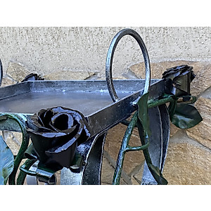 Breakfast in bed tray, table, iron anniversary gift for her, rose, floral, serving tray, coffee table, iron gift, iron gift for her, bed tray, tray