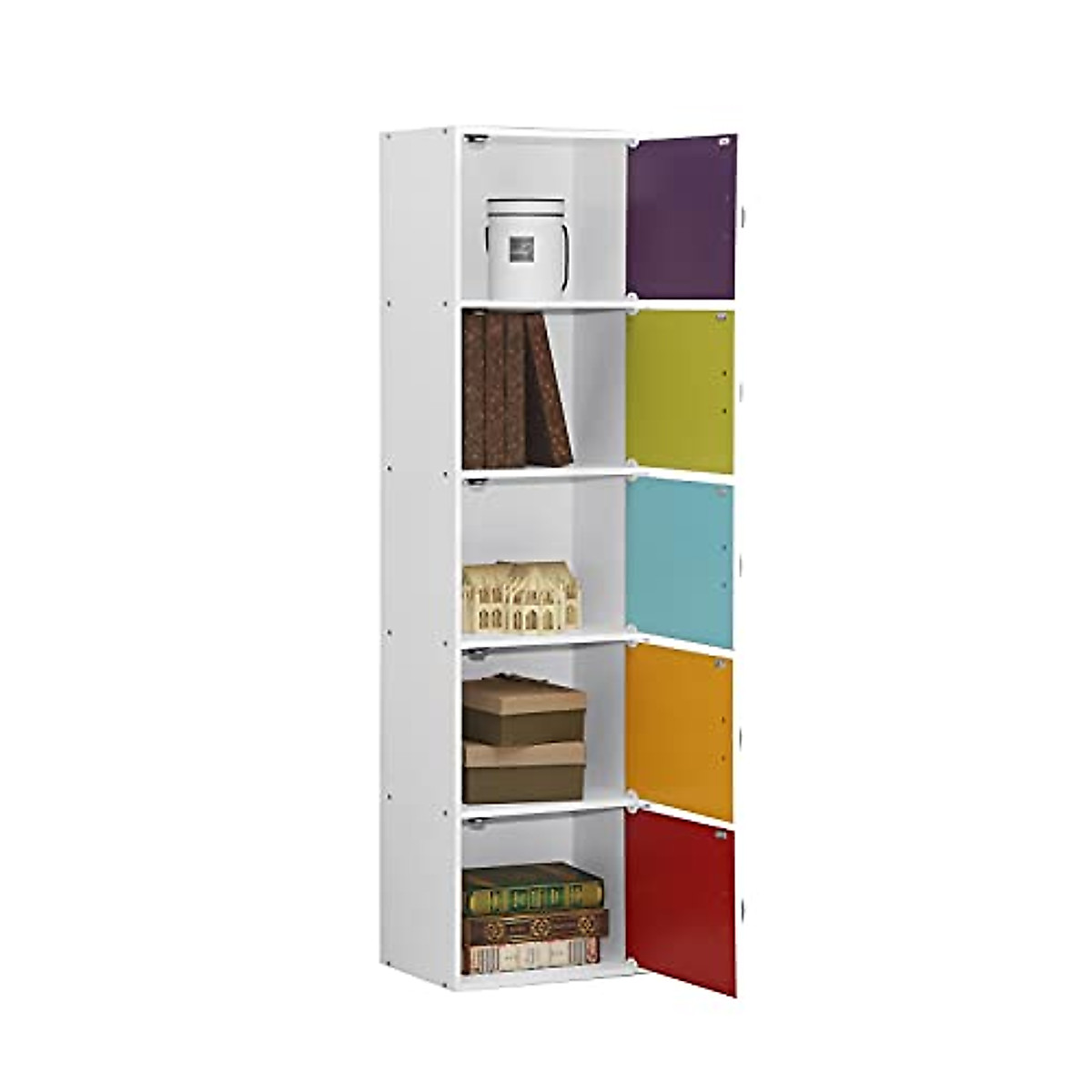 HODEDAH IMPORT Bookcase, Rainbow, 5 Door