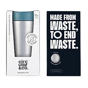Circular & Co Stainless Steel Coffee Cup - 16oz - Insulated Reusable Travel Mug - Made from Recycled Stainless Steel - 100% Leakproof Coffee Mug - Fully Lockable 360 Drinking - Insulated for 6 Hours
