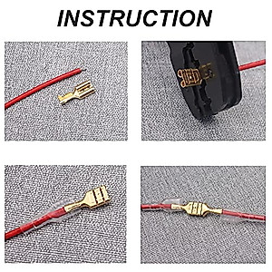 Tnisesm 640Pcs 2.8/4.8/6.3mm Male and Female Spade Connector & Bullet Connectors Terminals Wire Crimp Terminal with Insulating Sleeve Assortment Kit for Car Audio Speaker Electrical Wiring TN-02-2