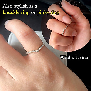 Solid Silver Wish Bone Rings, Shiny Hypoallergenic with S925 Stamp Wedding Bands for Female
