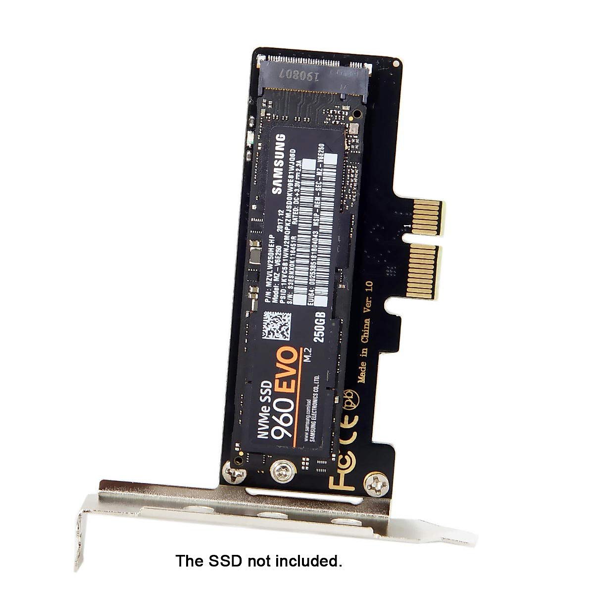 JSER NVME to PCI-E 4.0 Low Profile PCI-E 3.0 x1 Lane to M.2 NGFF M-Key SSD Nvme AHCI PCI Express Adapter Card
