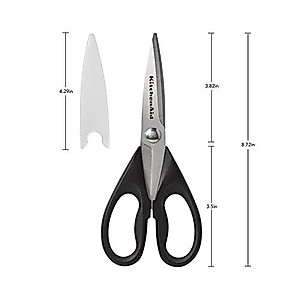 KitchenAid Classic Multifunction Can Opener/Bottle Opener, 8.34-Inch, Black & All Purpose Shears with Protective Sheath, One Size, Black