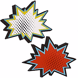 60 Pack Superhero Bulletin Board Decorations for Classroom Decor, Comic Book Bubble Cutouts (5x7 in)