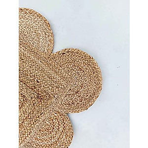 Gautam International Scalloped Natural Jute Area Rug, Natural Color (8'X10')