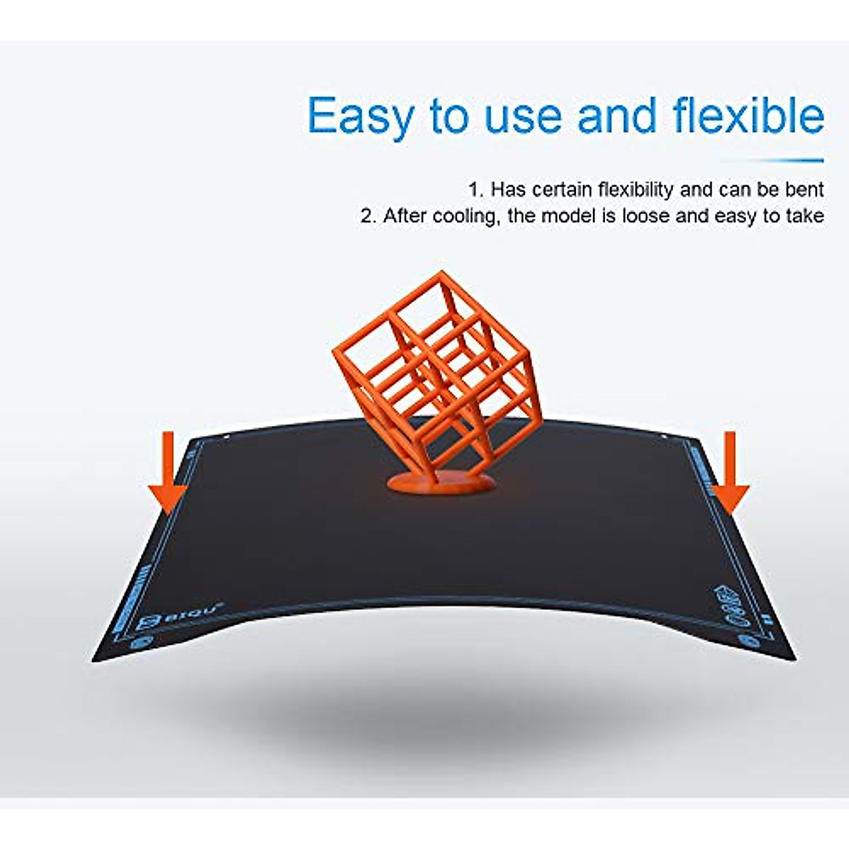 BIQU Upgrade SSS Spring Steel Sheet with Magnetic Sticker, 235X235MM Ultra-Flexible Removable Surface Heated Bed Platform 3D Printer Parts Printing Build Plate for Ender 3/Ender3 Pro/Ender 5/B1