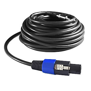 Yoico 2Pcs 6 Feet Professional Speakon to 1/4 Speaker Cable, Pair 10 ft 12 Gauge Speakon to 1/4 Male Inch Audio Amplifier Connection Heavy Duty Cord Wire with Twist Lock