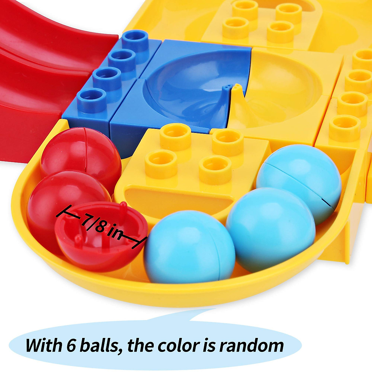 162 PCS Marble Run Building Blocks with 6 Balls Classic Big Blocks STEM Toy Kids Puzzle Compatible with All Major Brands Bricks Set, Ramps, Funnels for Boys Girls Age 4 5 6 7 8+