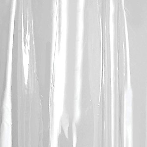 iDesign Waterproof PEVA Plastic Shower Curtain Liner for Use Alone or With Fabric Curtain, 72” x 72”, Clear