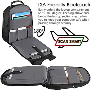 Travel Laptop Backpack,17.3''Extra Large Capacity College School Bookbags with USB Charging Port,TSA Friendly Business RFID Anti Theft Pocket,Durable Heavy Duty Big Computer bag Backpack for Men Women