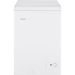 Hotpoint Chest Freezer | 3.6 Cubic Ft. | Complete With Quick Defrost Drain, Freezer Organizer Basket & Adjustable Thermostat | Upright Freezer for the Kitchen, Garage, or Basement | White