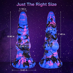Huge Thick Big Monster Dildo, Silicone Fantasy Dragon Dildo with Suction Cup for Anal Prostate Massage, Large Knot Dildo Sex Toys for Women Men Pop, 8.7" Realistic Bad Boy